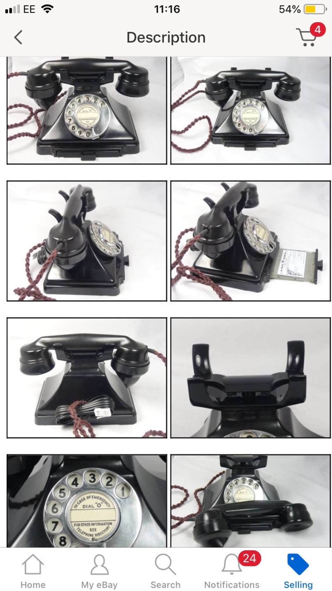 Art Deco Vintage Pyramid Telephone Pyramid Retro Dial Phone With Bell ...