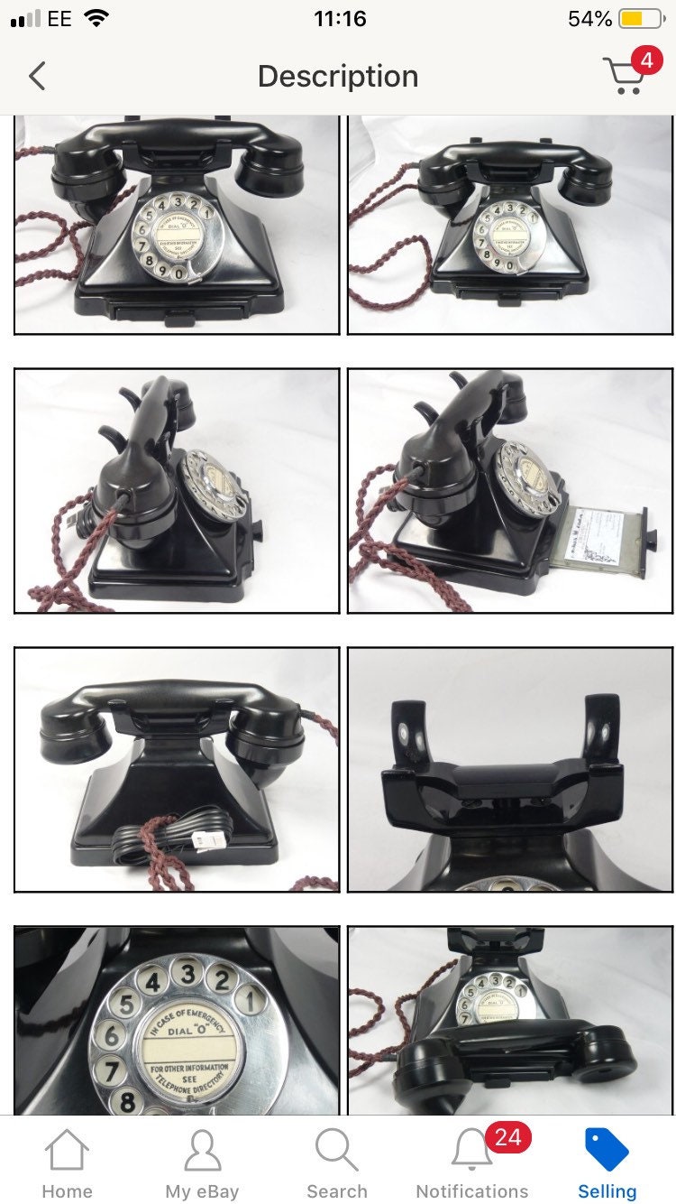 Art Deco Vintage Pyramid Telephone Pyramid Retro Dial Phone With Bell ...