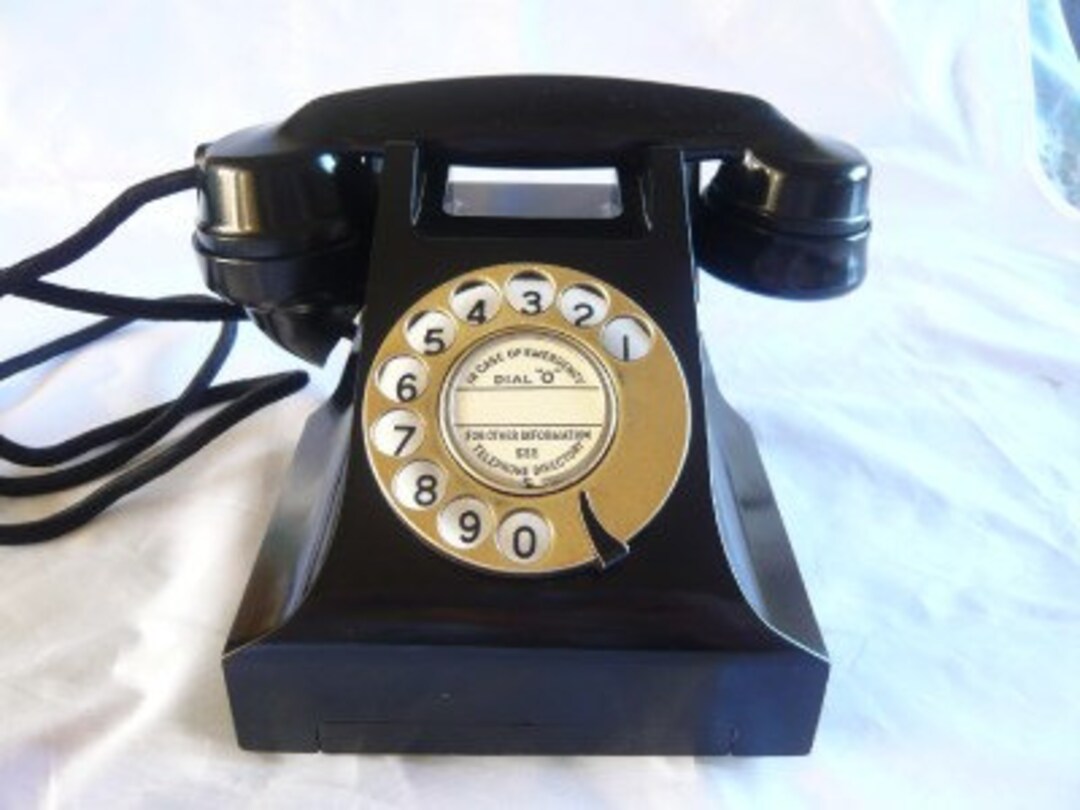 Vintage Brass Dial Bakelite Telephone Retro - Etsy