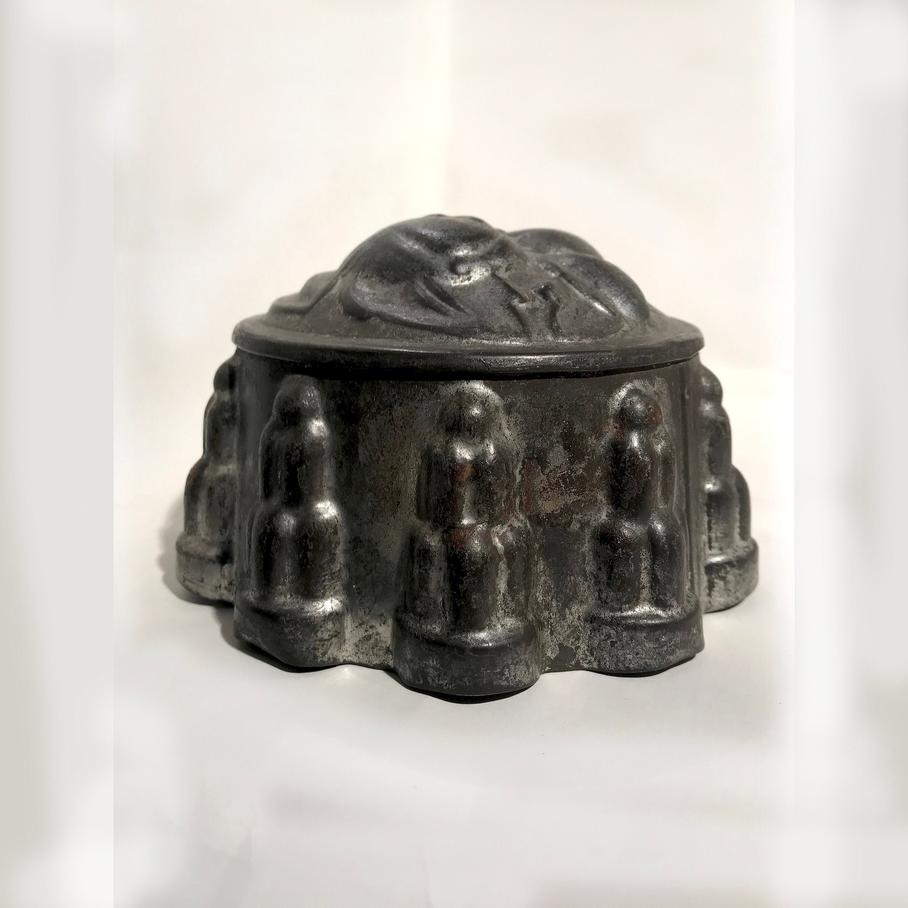 Antique German Tin Jelly Aspic Pudding Mold - Victorian Kitchen Decor ...