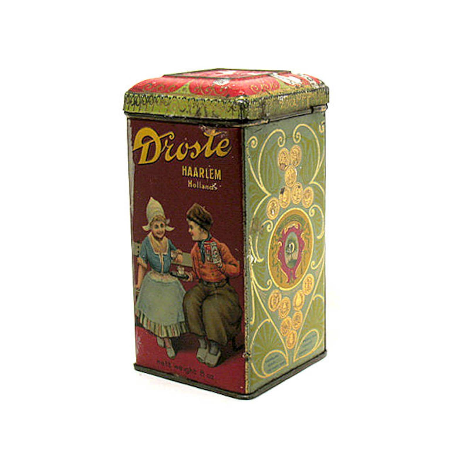 Vintage Cocoa Tin Advertising Droste's - Dutch Haarlem Holland - Droste ...