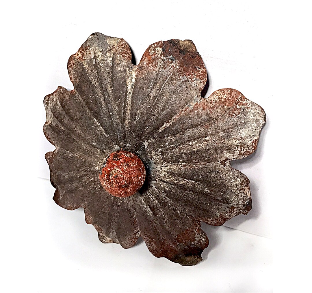 Vintage Metal Floral Sculpture Remnant "wabi-sabi"- Architectural Art ...