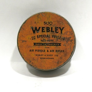Vintage Webley Pellets Tin-500 Special Air Pellets -round Orange Tin ...