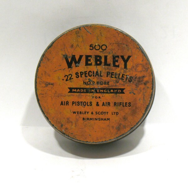 Vintage Webley Pellets Tin-500 Special Air Pellets -round Orange Tin ...