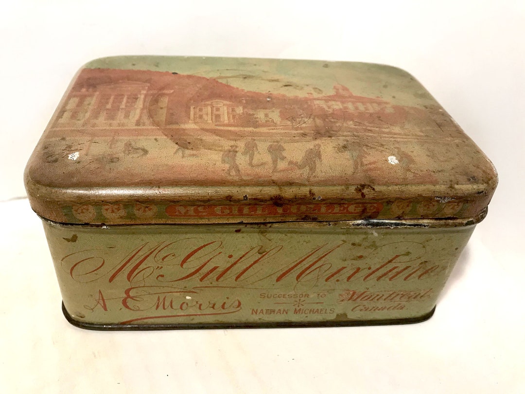Vintage Tobacco Tin Humidor (rare) Mcgill Mixture Montreal Canada A.E ...