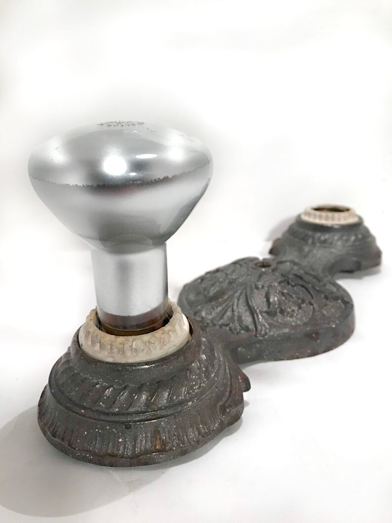 Antique Cast Iron Ceiling Light Fixture Art Nouveau Motif-flush Mount ...