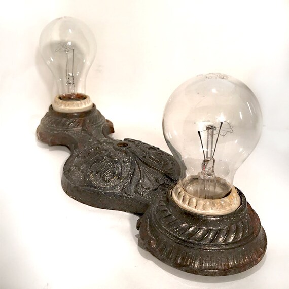 Antique Cast Iron Ceiling Light Fixture Art Nouveau Motif - Etsy