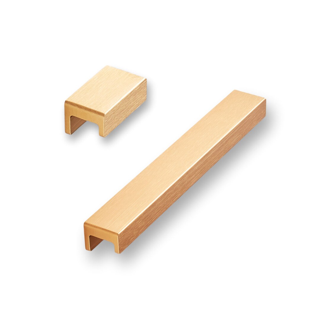 Brushed Bronze station Drawer Pull Tab Pull-lipped Cabinet Hardware ...
