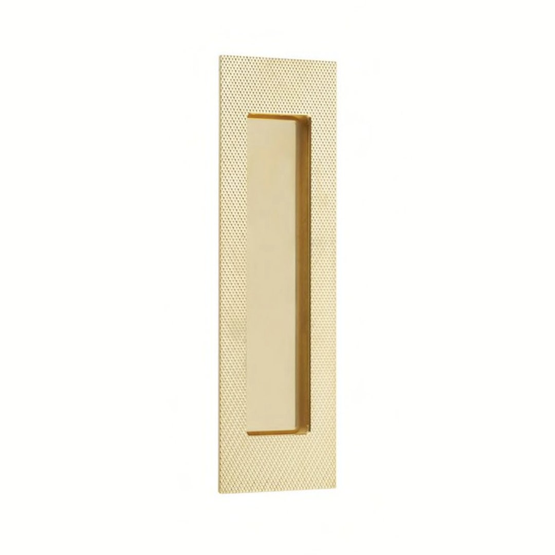 Rectangular Knurled Unlacquered Brassflush Recess Door Pull - Recessed ...