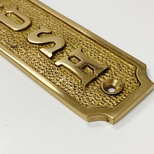 Brass “push” Door Sign 1-5/16" W X 4-1/2” H - Brass Door Sign - Door ...