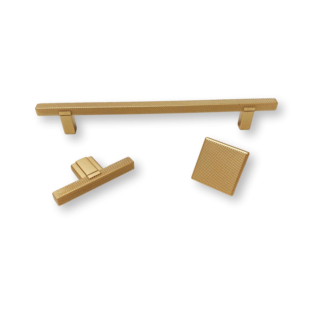 Satin Gold Knurled "georgia No.1" Drawer Pulls and Knobs, Diamond ...