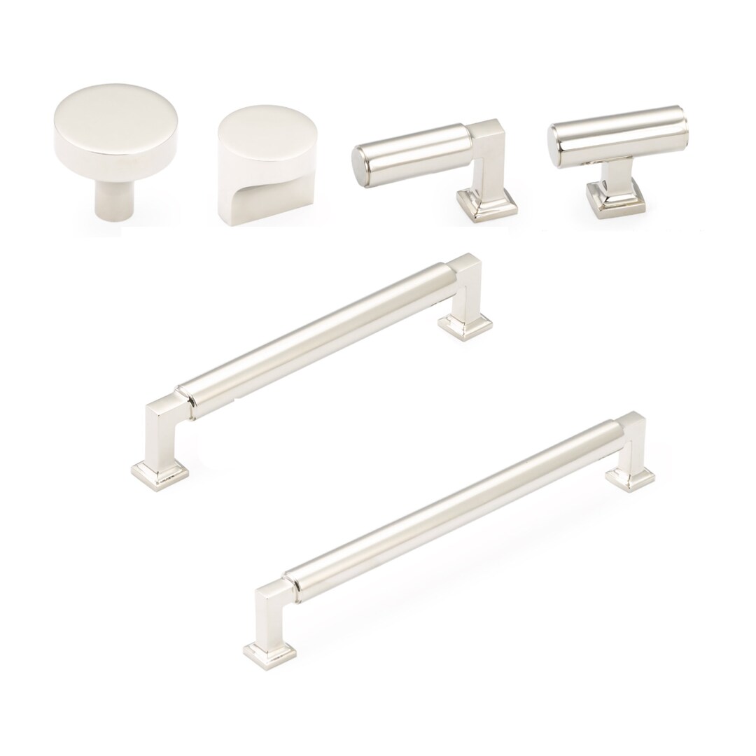 Polished Nickel "neal" Cabinet Knobs and Pulls Cabinet Hardware - Etsy