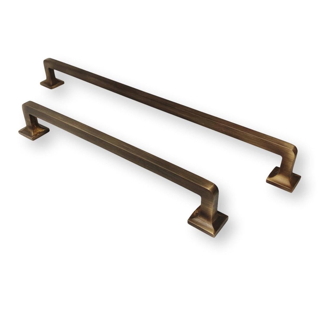 Antique Brass "eloise" Mission Style Drawer Pulls - Kitchen Cabinet ...