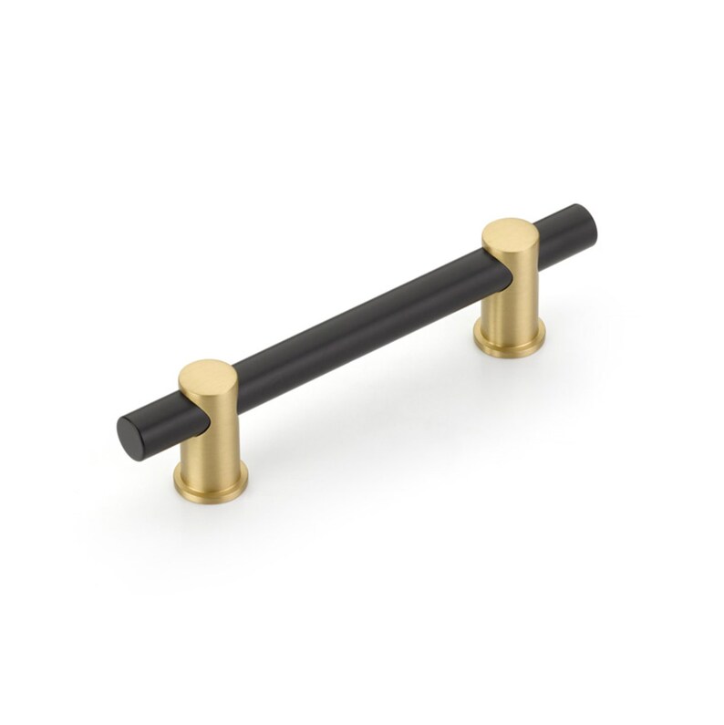 Matte Black and Satin Brass Round T-bar fancy - Etsy