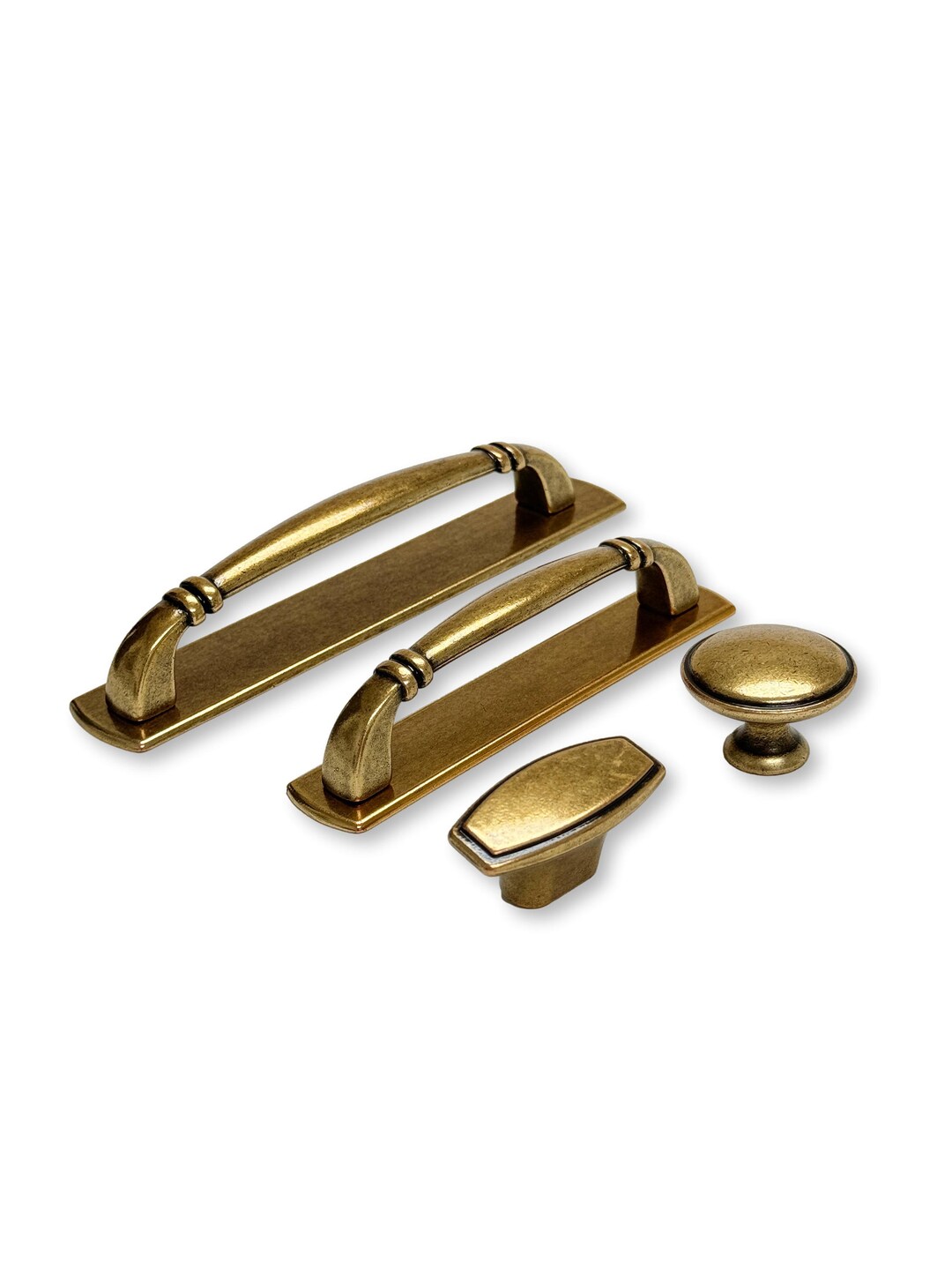 Backplate Antique Brass "portofino" Drawer Pull and Knob in Antique ...