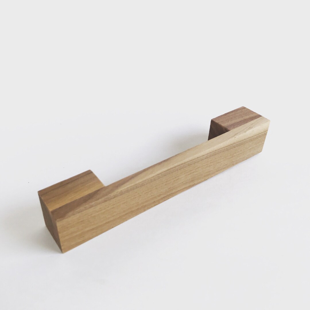 Wood Drawer Pull Mid-century Modern Cabinet Wood Pulls Kitchen Closet ...