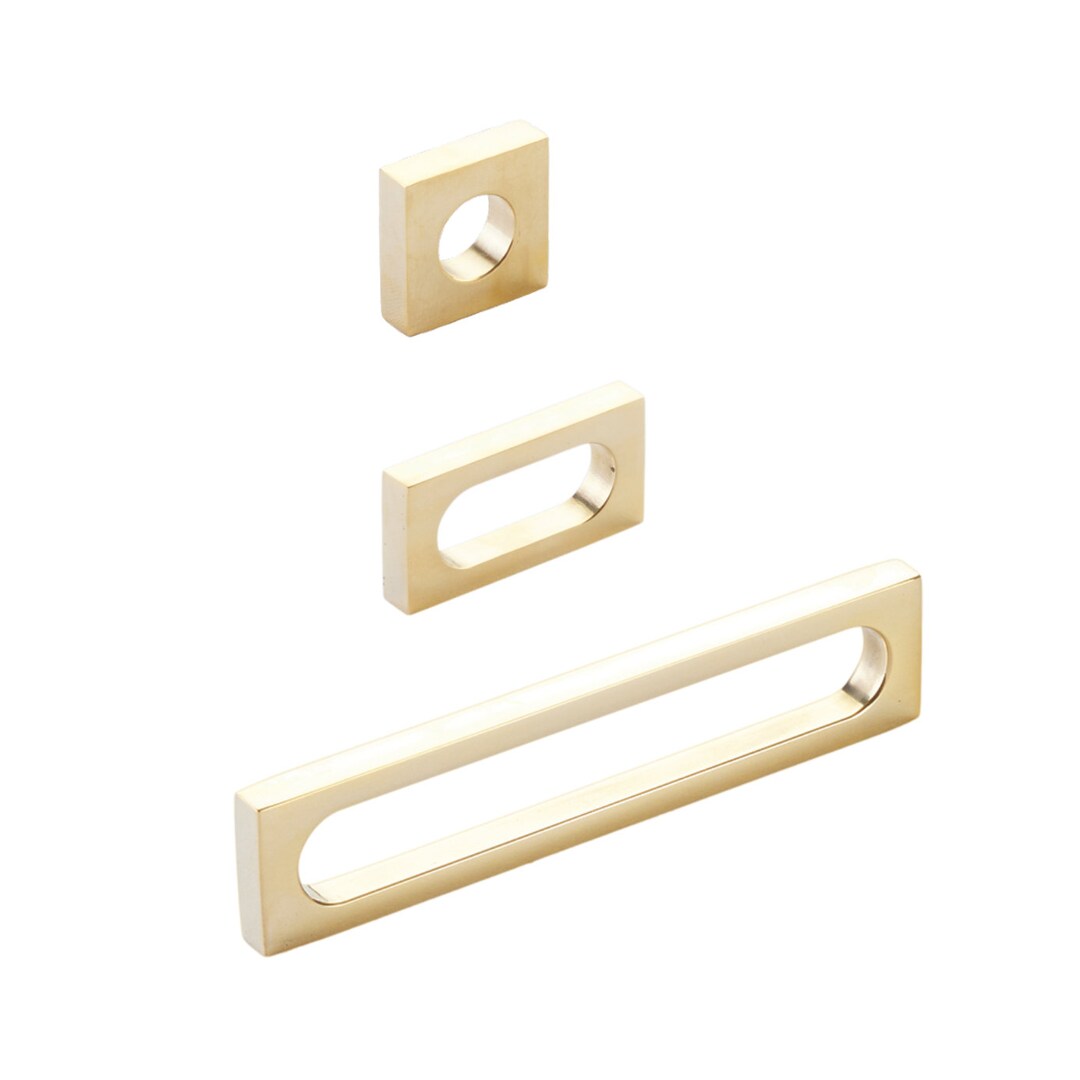 Unlacquered Brass "loop" Square Drawer Pulls and Cabinet Knobs - Etsy