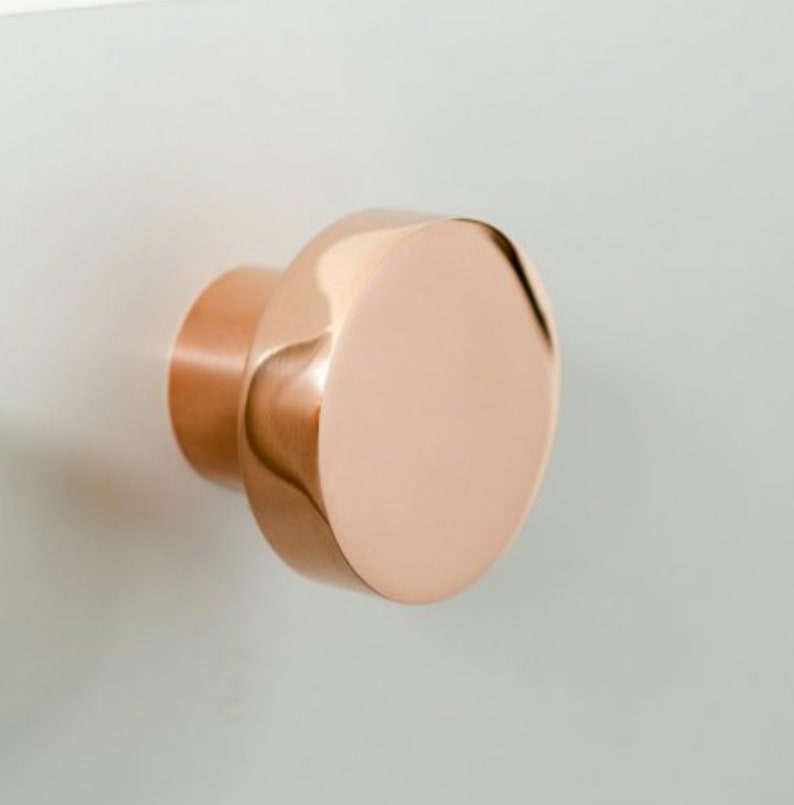 Polished Copper curve Drawer Pulls and Knob - Etsy
