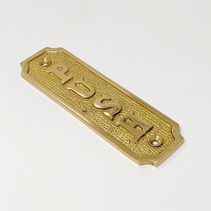 Brass “push” Door Sign 1-5/16" W X 4-1/2” H - Brass Door Sign - Door ...