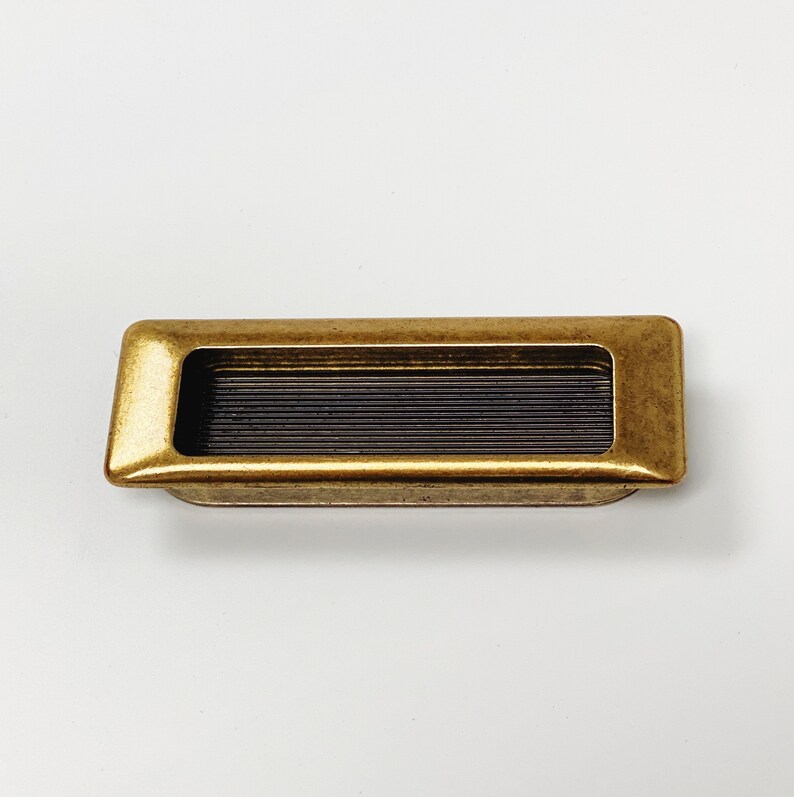 Drawer Handle Rectangular Recess Antique Brass Drawer Pulls - Etsy