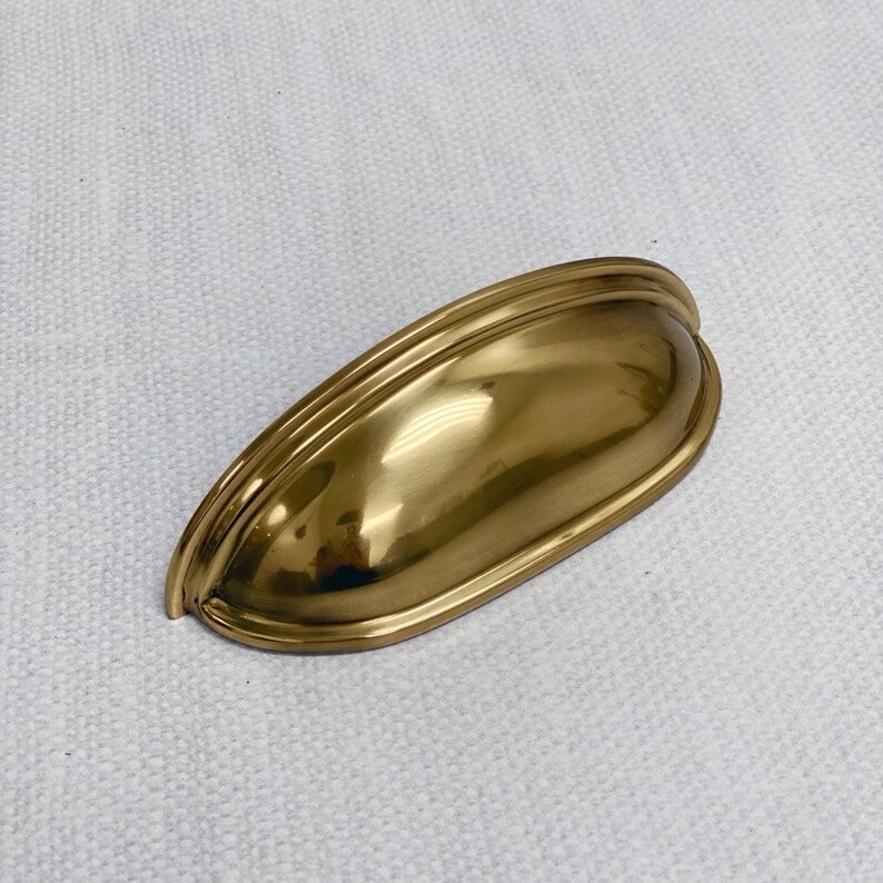 French Brass heritage Cabinet Hardware Knob Cup - Etsy