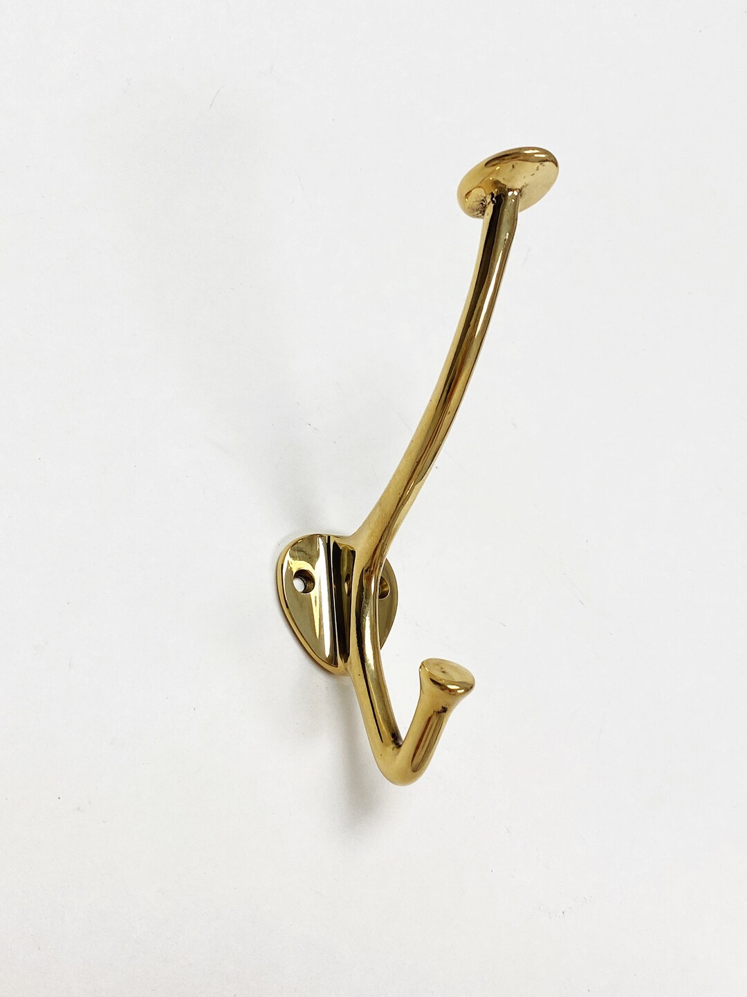 Polished Unlacquered Brass "ellie" Wall Hooks, Brass Robe Coat Hook - Etsy