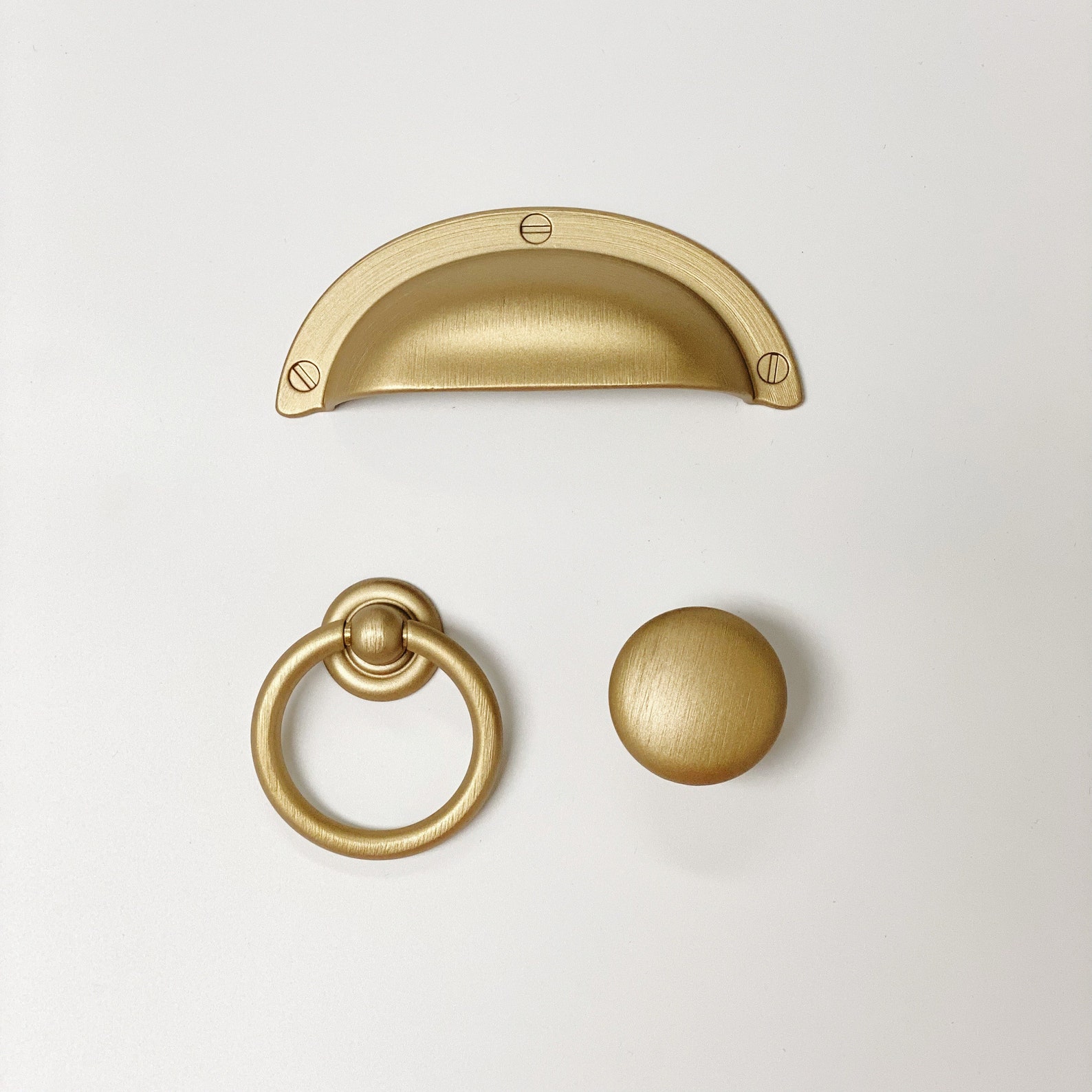 Brushed Gold capri Cup Drawer Pull Ring Pull or - Etsy