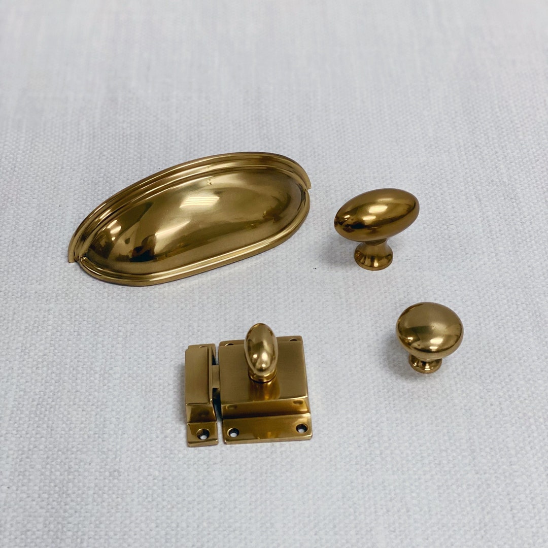 French Brass "heritage" Cabinet Hardware Knob Cup Pulls- Kitchen Drawer ...