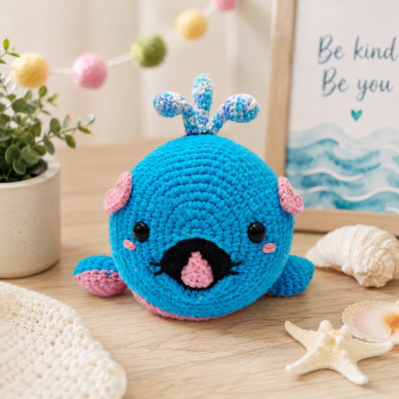 Whale Crochet Pattern PDF | Cute Amigurumi Whale Plush | Ocean Animal ...