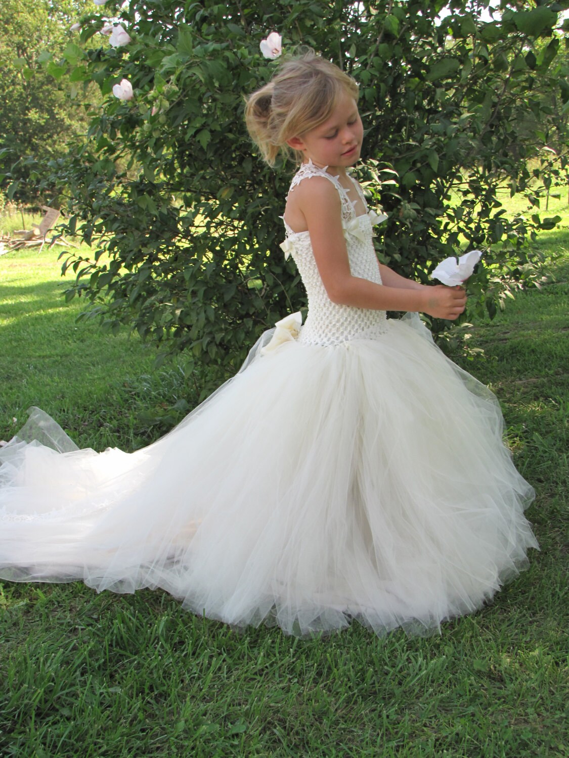 Girls Tulle Flower Girl Dress Flower Girl Dress Tulle Lace Etsy