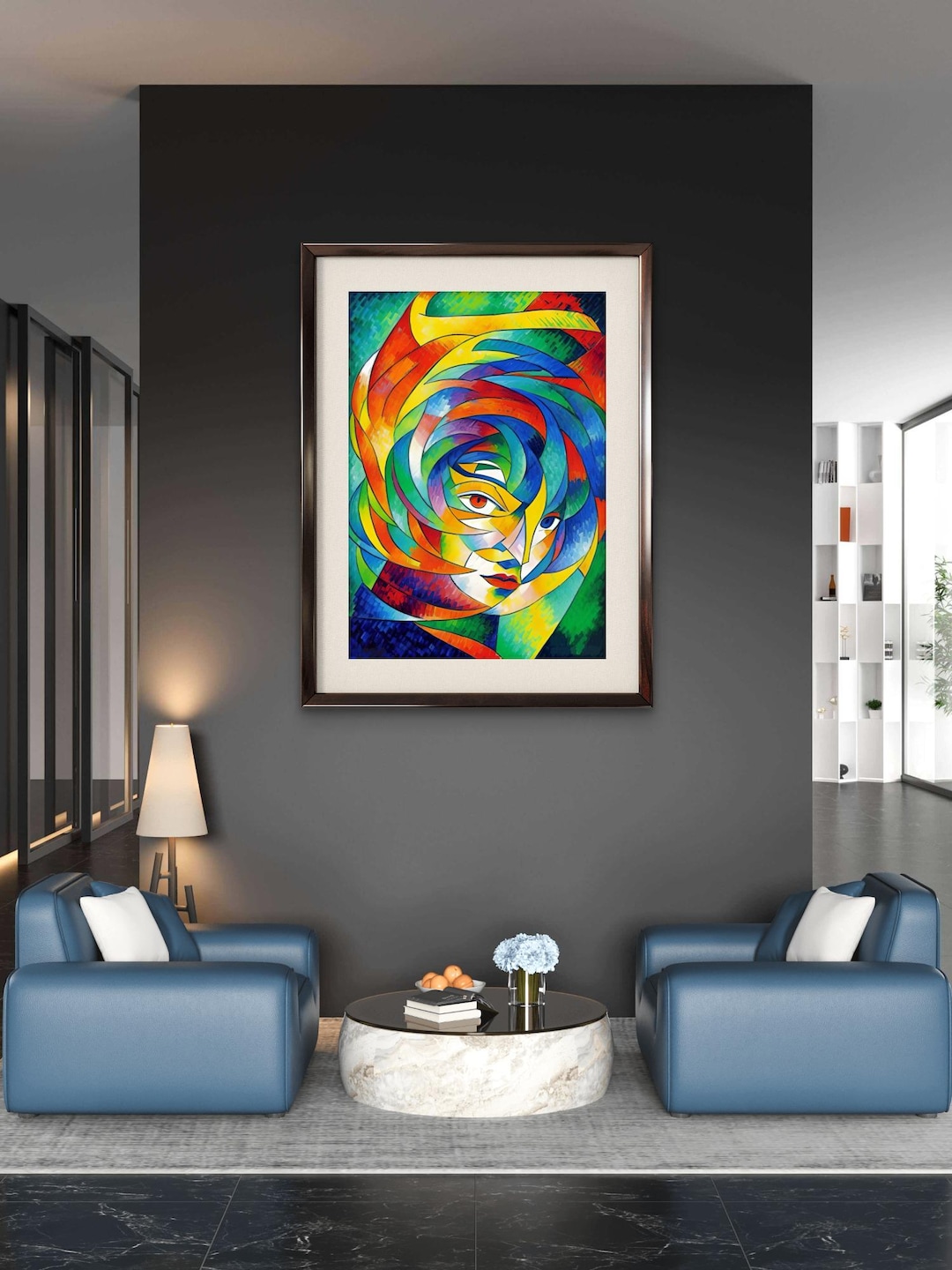 Portrait Human Looks With Colorful Hair Styled Painted Artwork ...