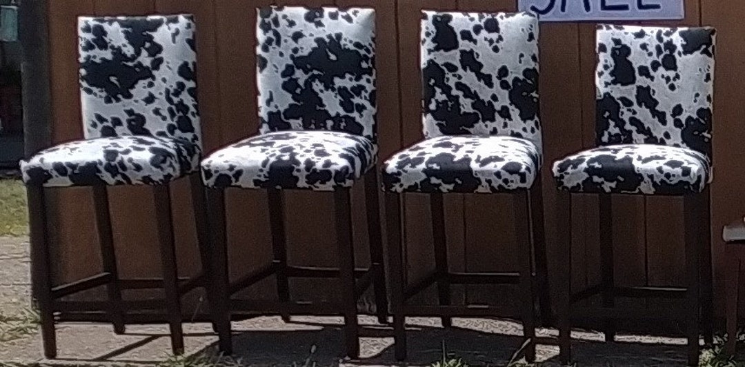 Faux Cow Hide Bar Stools - Etsy