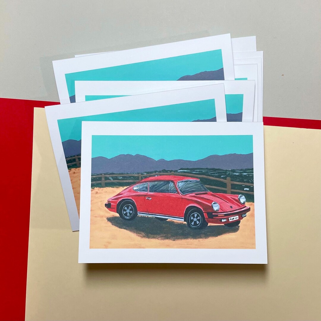 8 Handmade Blank Red Classic Car Cards: '1975 Porsche 911' - Etsy