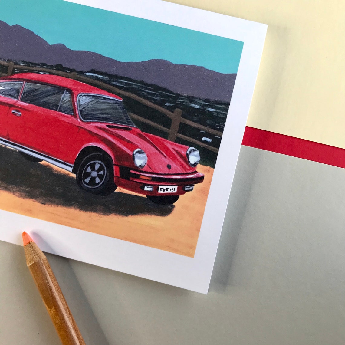 1975 Porsche 911 Porsche Blank Cards Porsche 911 Birthday Cards Porsche ...