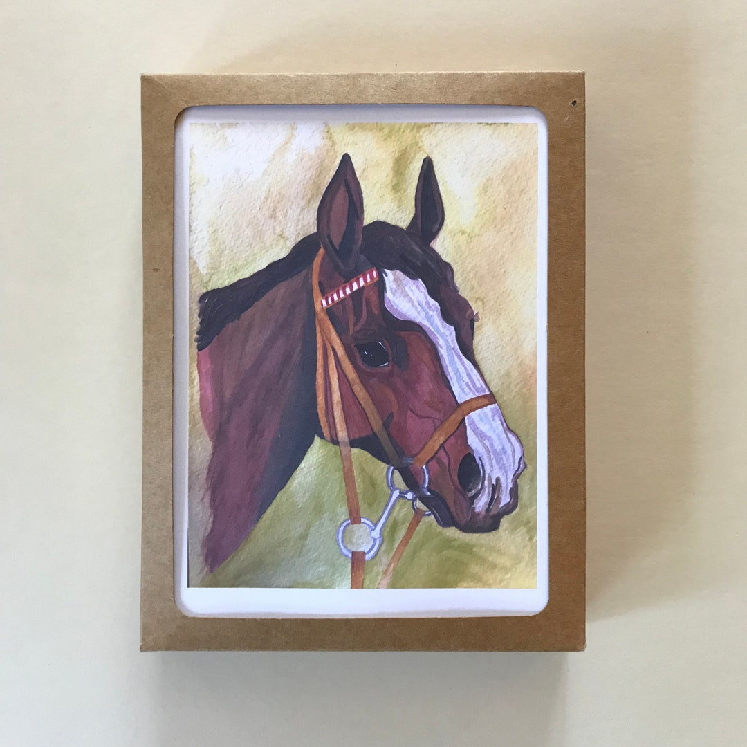 8 Watercolor Handmade Blank Equestrian Cards: 'horse' - Etsy