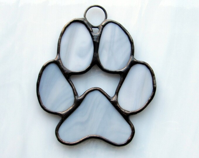 Puppy Toes Dog Paw Print Suncatcher in Soft Gray Grey With - Etsy