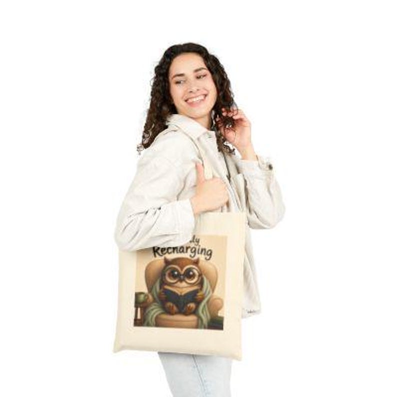 Owl Book Lover Tote Bag, Cozy Reading Introvert Canvas Bag - Etsy