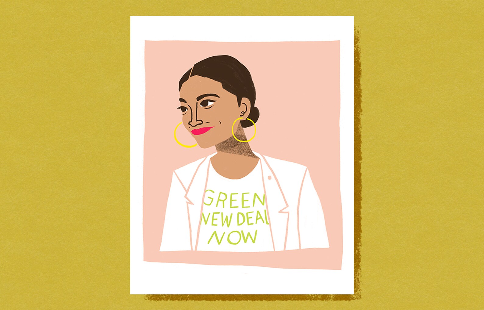 AOC Alexandria Ocasio-Cortez Portrait Illustration Print Card | Etsy
