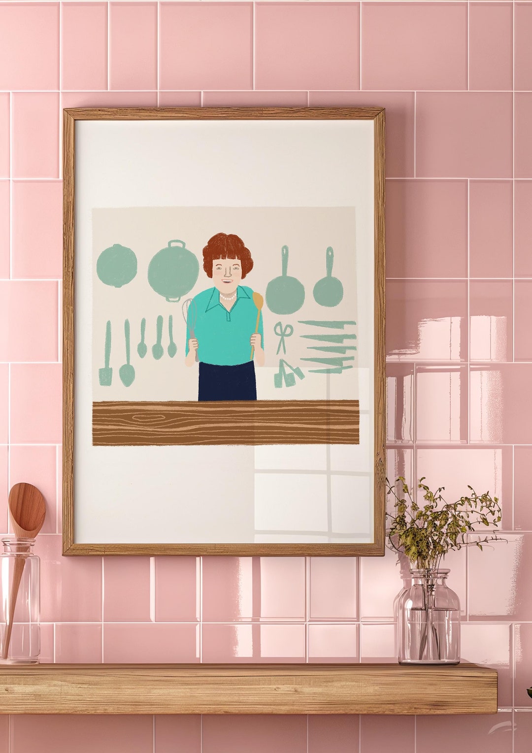 Julia Child Portrait Illustration, Download Art Print, Printable Wall ...