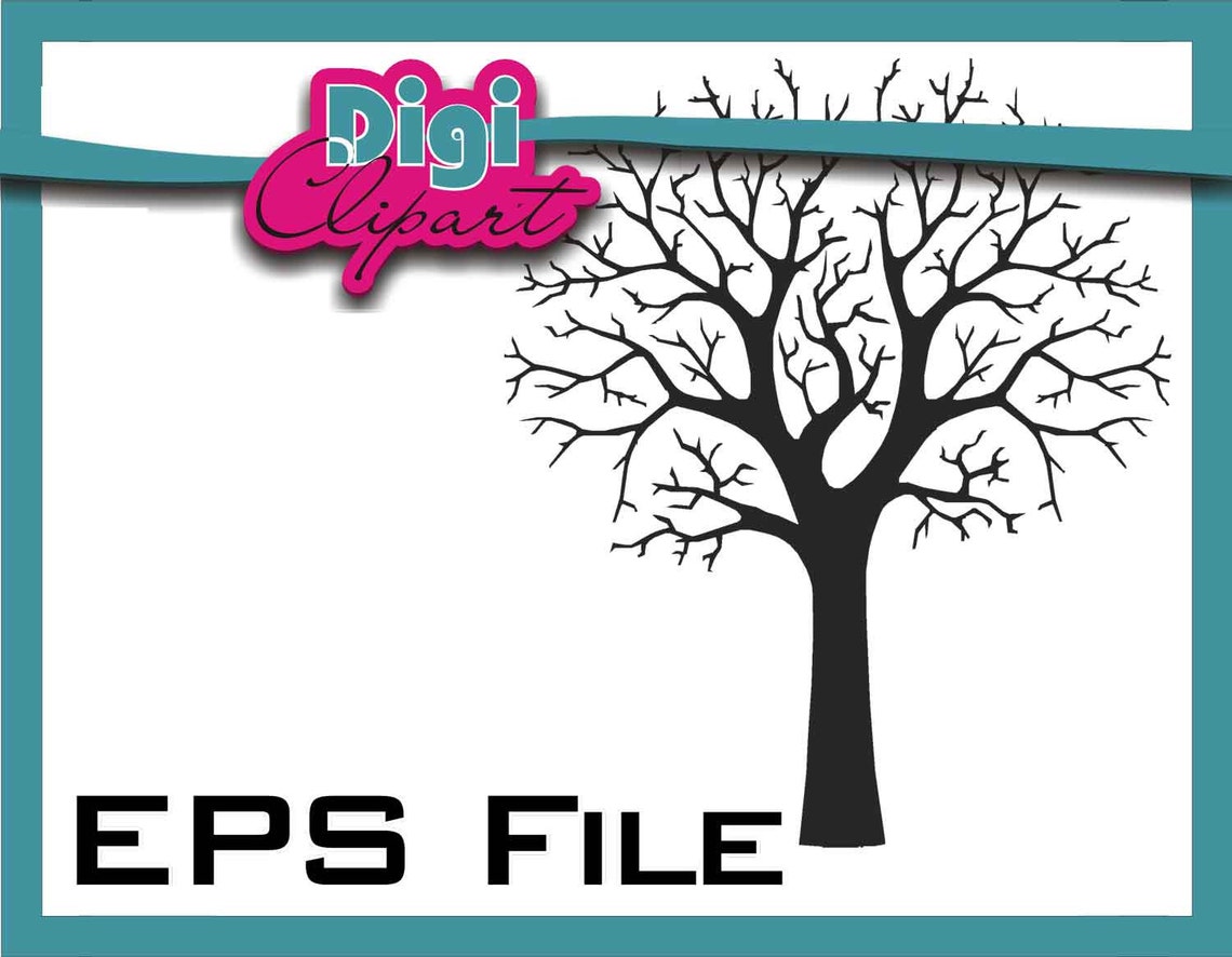 EPS Tree Silhouette Fingerprint Tree - Clip Art INSTANT DOWNLOAD - Etsy