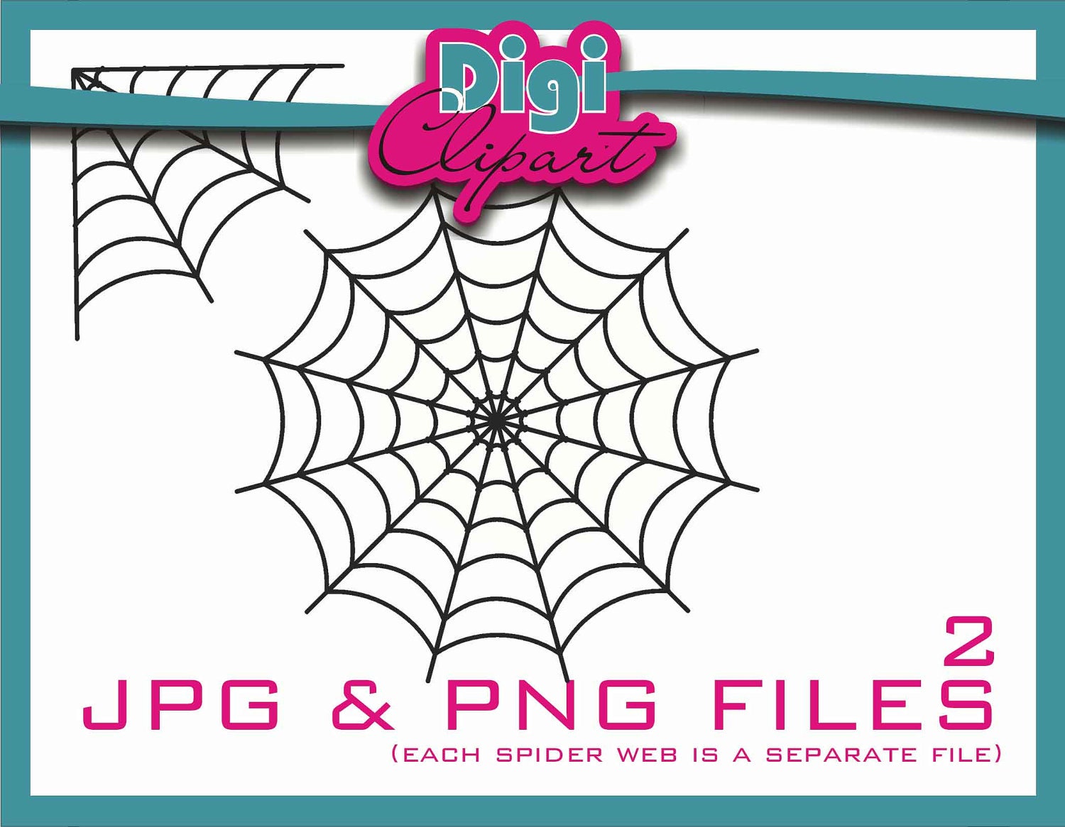 Spider Web Halloween Clip Art (W1 Thick) - INSTANT DOWNLOAD - Etsy