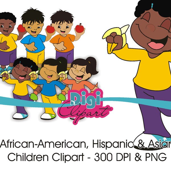 Hispanic Kids Clipart - Etsy