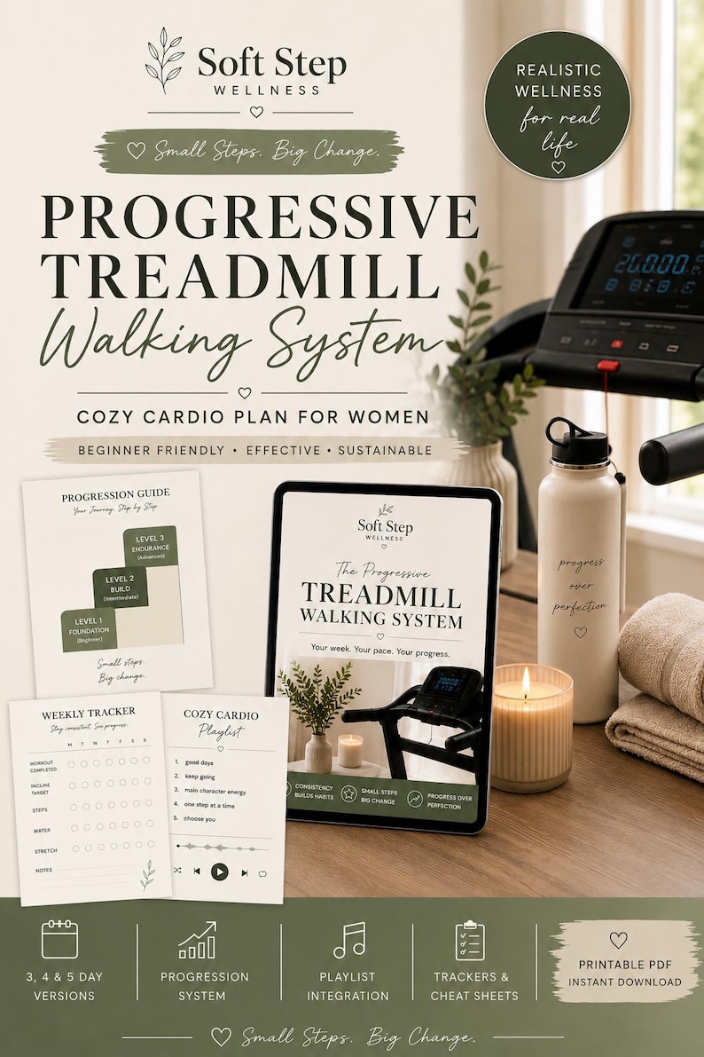 Progressive Treadmill Walking Plan | Cozy Cardio, Full Body Workout ...