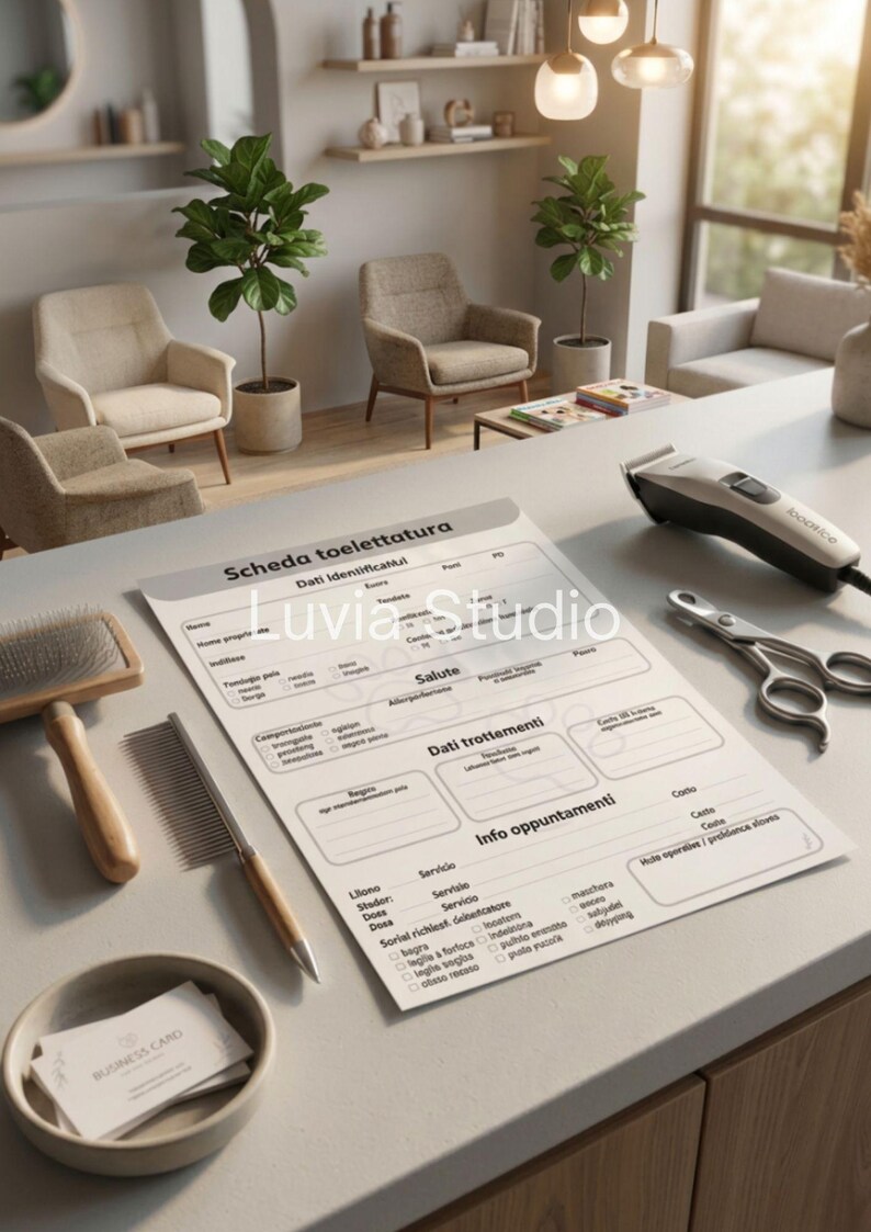 Grooming Client Card - Professional Template - Etsy