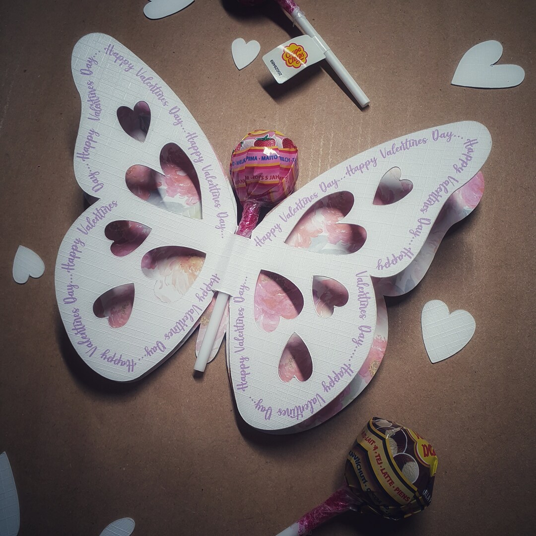 Valentine Valentine Day Love Heart Butterfly Lollipop Holder SVG ...