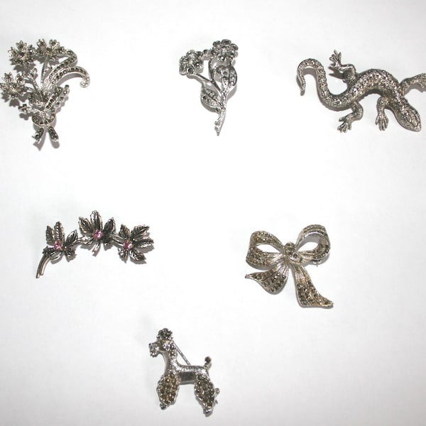 Marcasite Brooch - Etsy UK