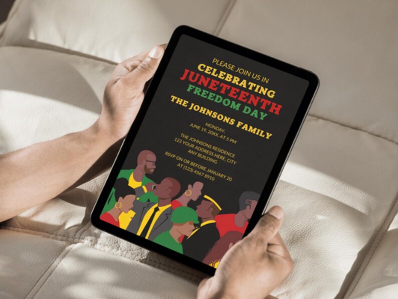 Juneteenth Celebration Invitation Template, Freedom Day Party Invite ...