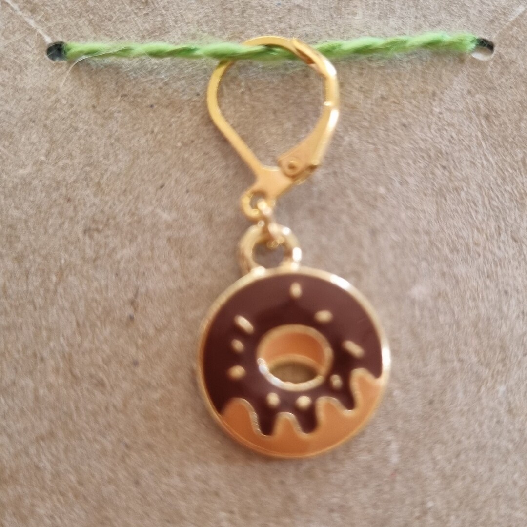 Chocolate Glazed Donut Stitch Marker, Chocolate Glazed Donut Progress ...