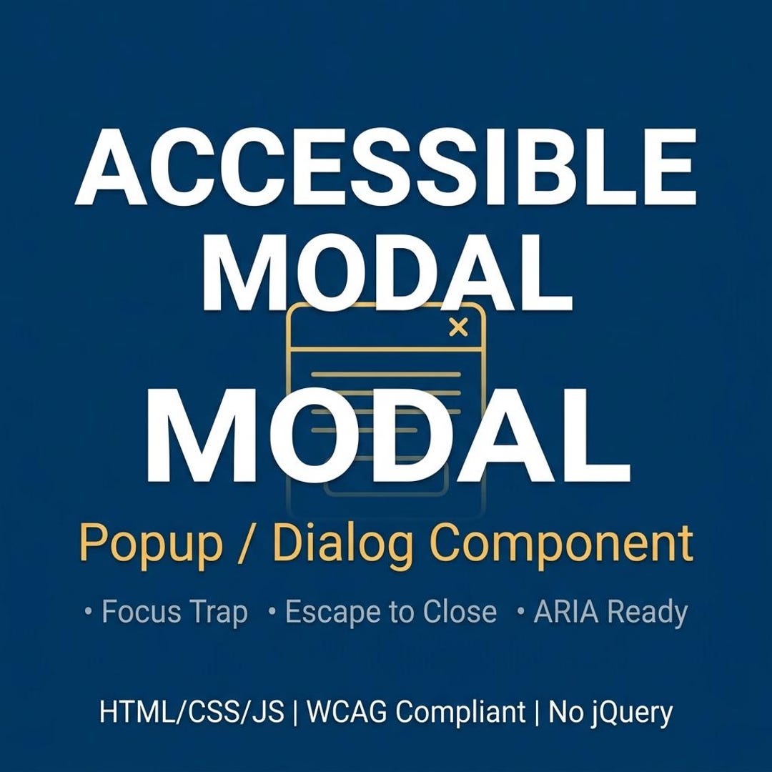 Accessible Modal Popup Html Css Js | WCAG Compliant Dialog Component ...