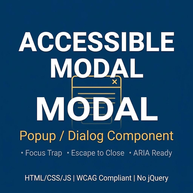 Accessible Modal Popup Html Css Js | WCAG Compliant Dialog Component ...